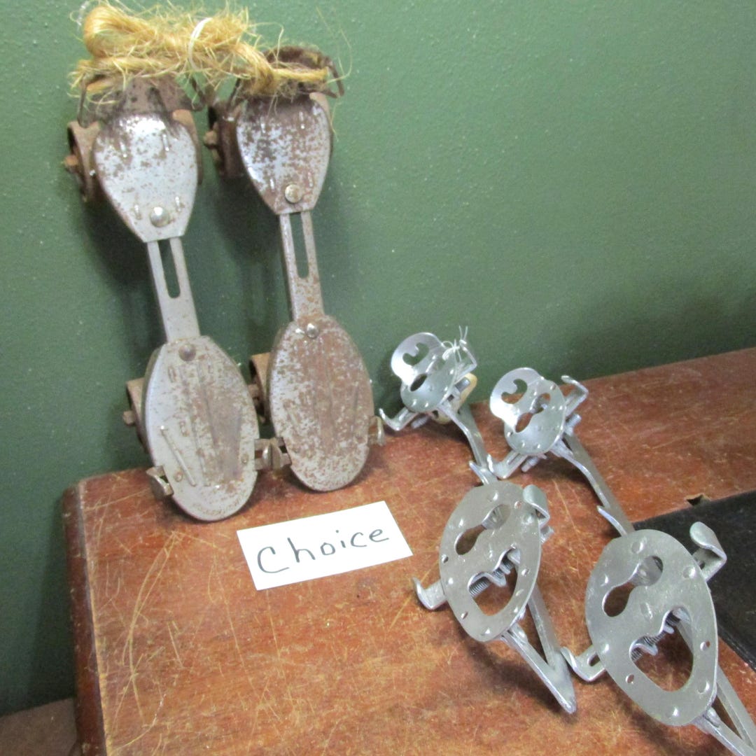Skates Metal Clamp Choice Vintage Ice or Roller Both Adjustable - Etsy