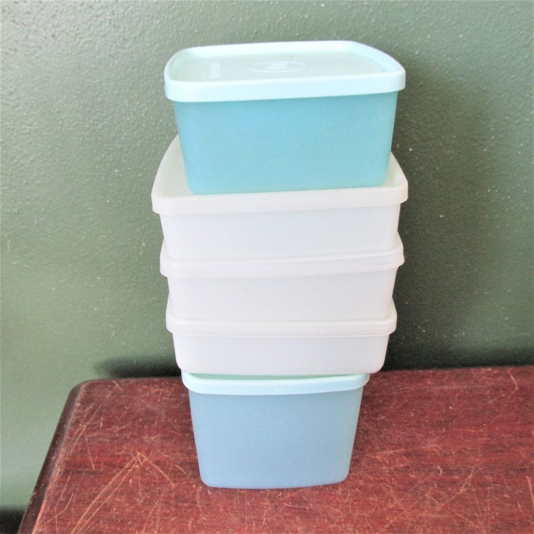 Tupperware Boxes Set of 5 Vintage Square Containers - Etsy