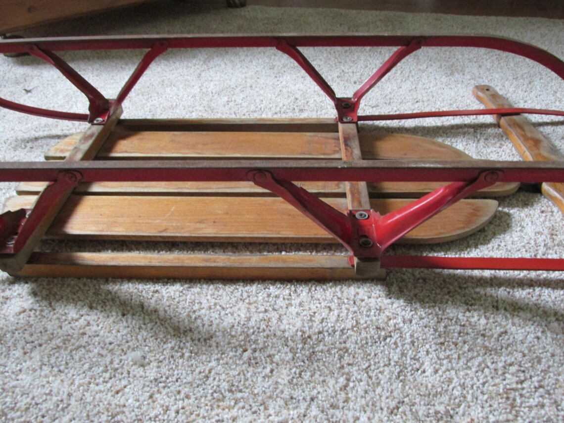 Flexible Flyer Sled Wood and Metal - Etsy