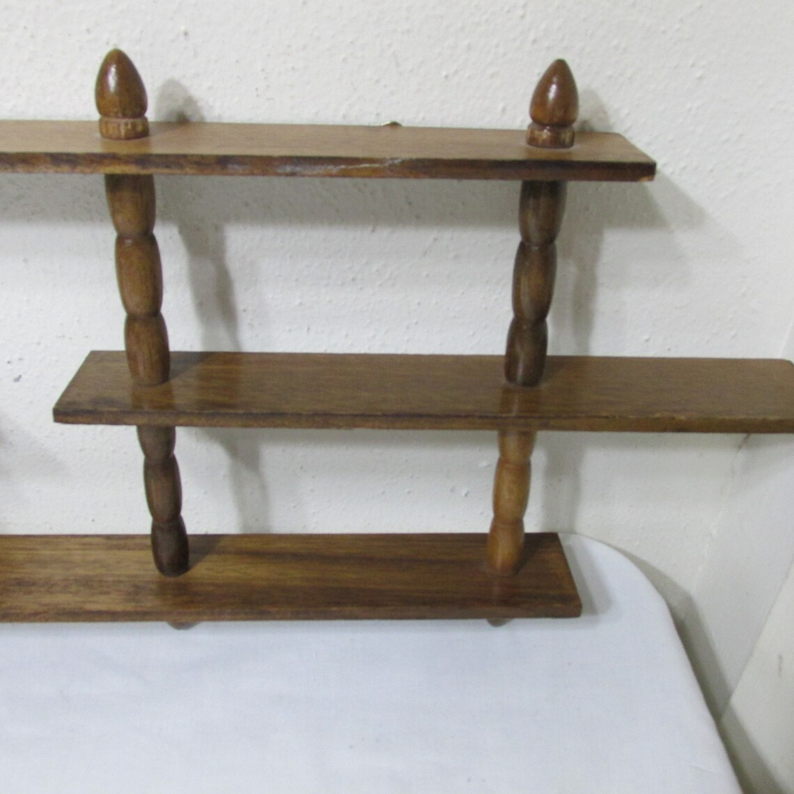 Wood Spindle Shelf 2 Tiered Vintage Wall Hanging Display | Etsy