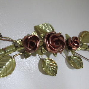 Copper Flower Wall Decor Vintage Metal Rose Swag - Etsy