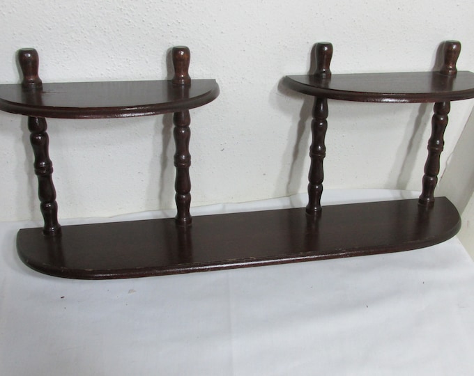 Wood Spindle Shelf 2 Tiered Vintage Wall Hanging Display - Etsy