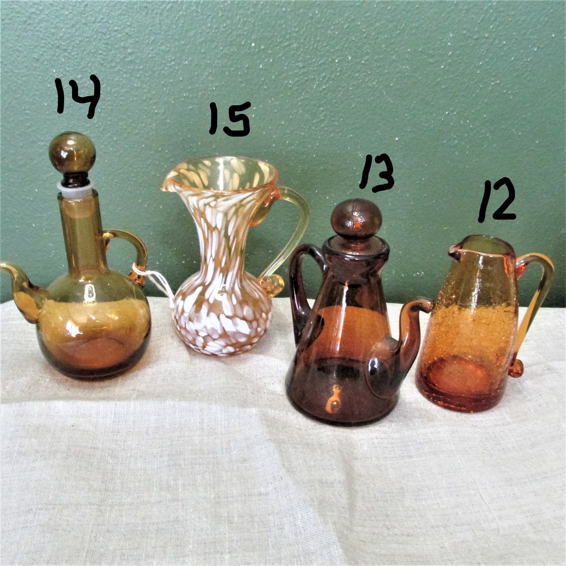 Miniature Glass Pitcher Some With Stoppers Choice of Vintage - Etsy