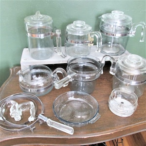Pyrex Glass Percolator Flame Ware Vintage Pots, Pans, Parts Plus Heat ...