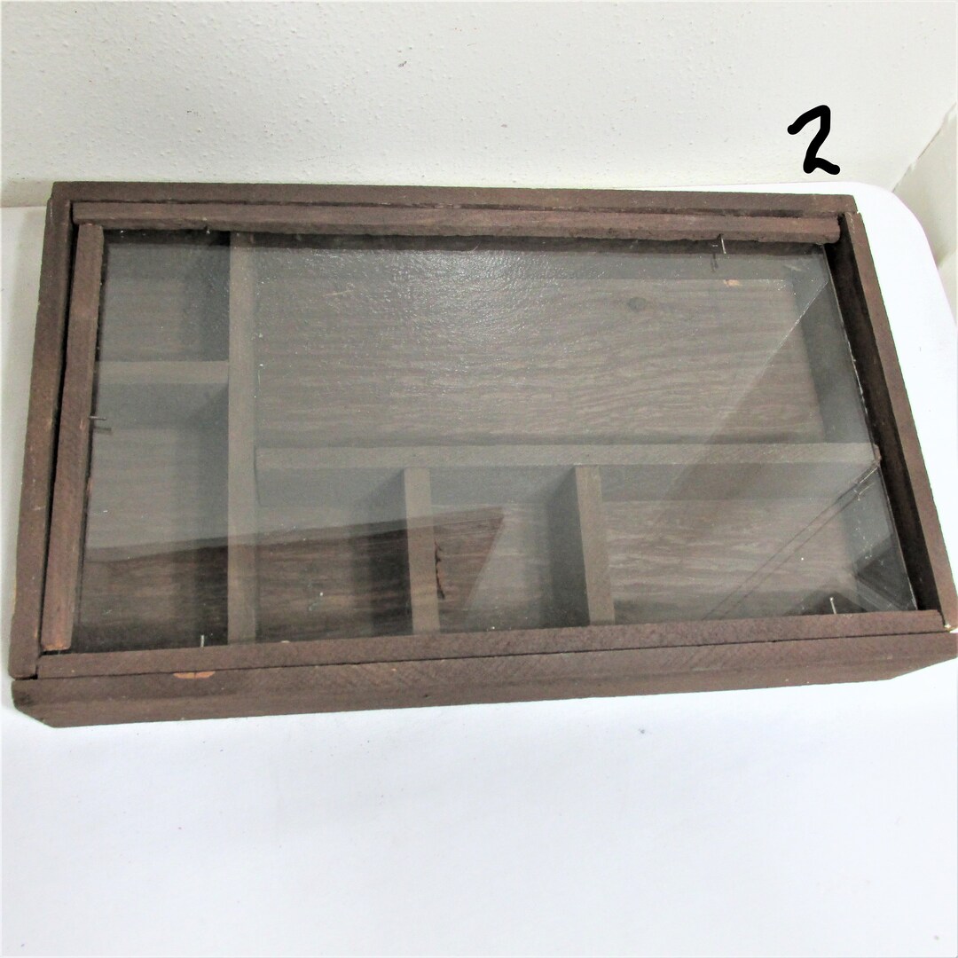 Wood Curio Cubby Glass Front Display Vintage Shadow Box - Etsy