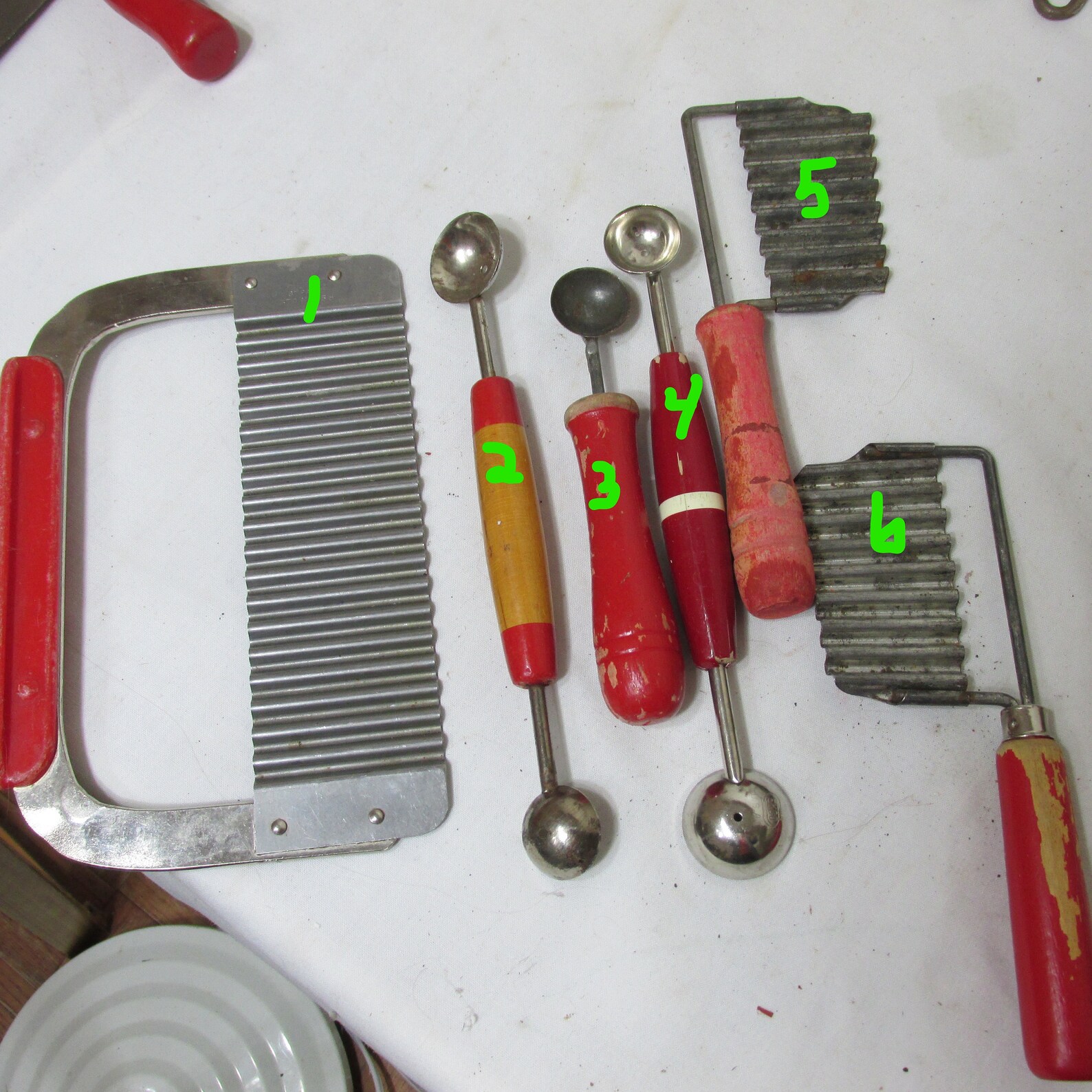 Kitchen Utensils Red Wood Handle Choice of Vintage Tools - Etsy