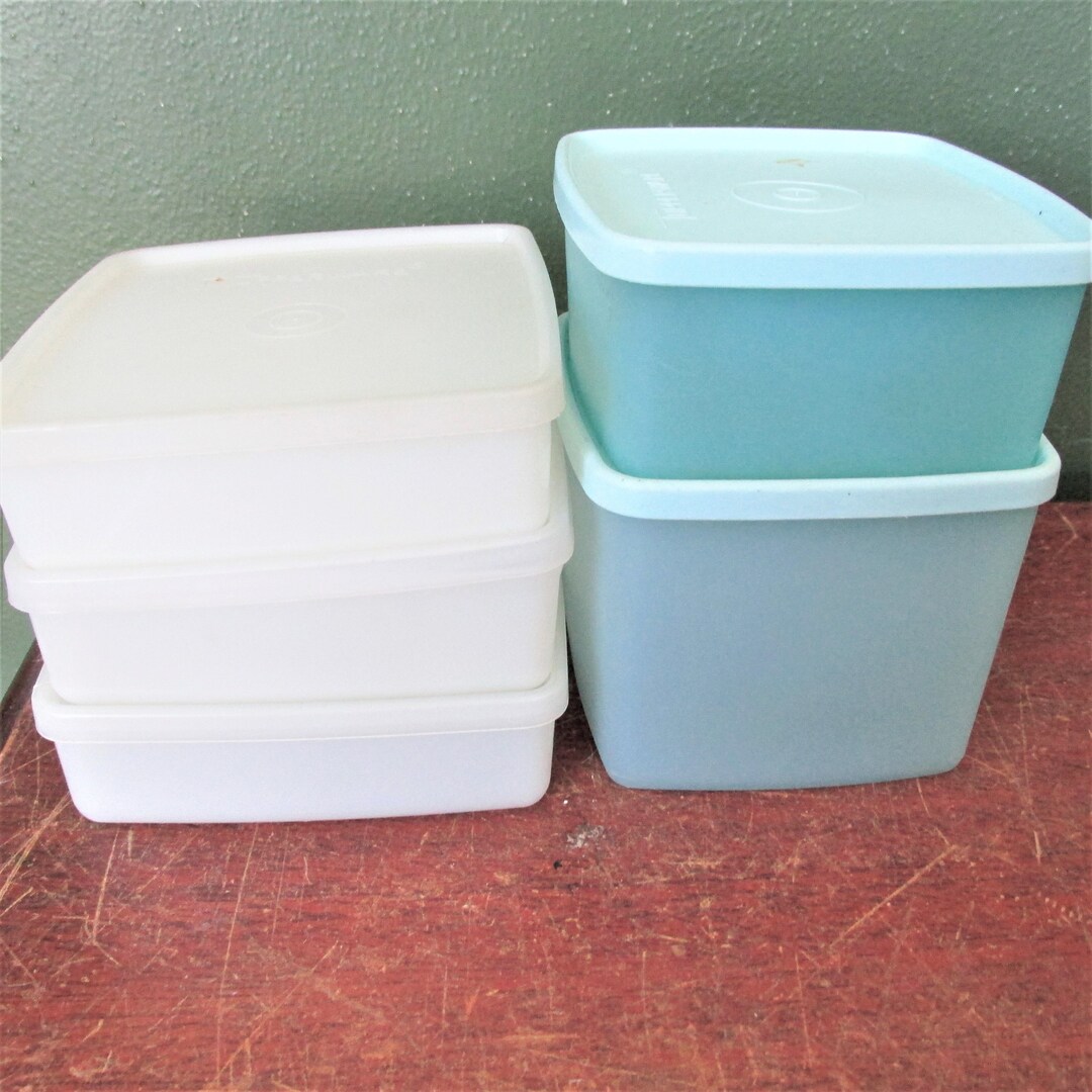 Tupperware Boxes Set of 5 Vintage Square Containers - Etsy