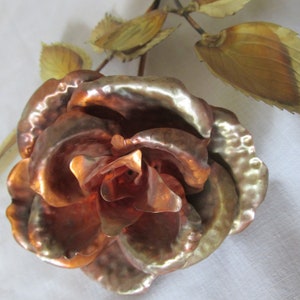 Copper Flower Wall Decor Choose Vintage Single or Double Metal Rose ...