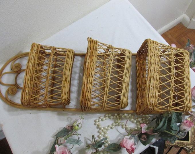 Wicker Letter Holder Mail Organizer Wall Hanging - Etsy
