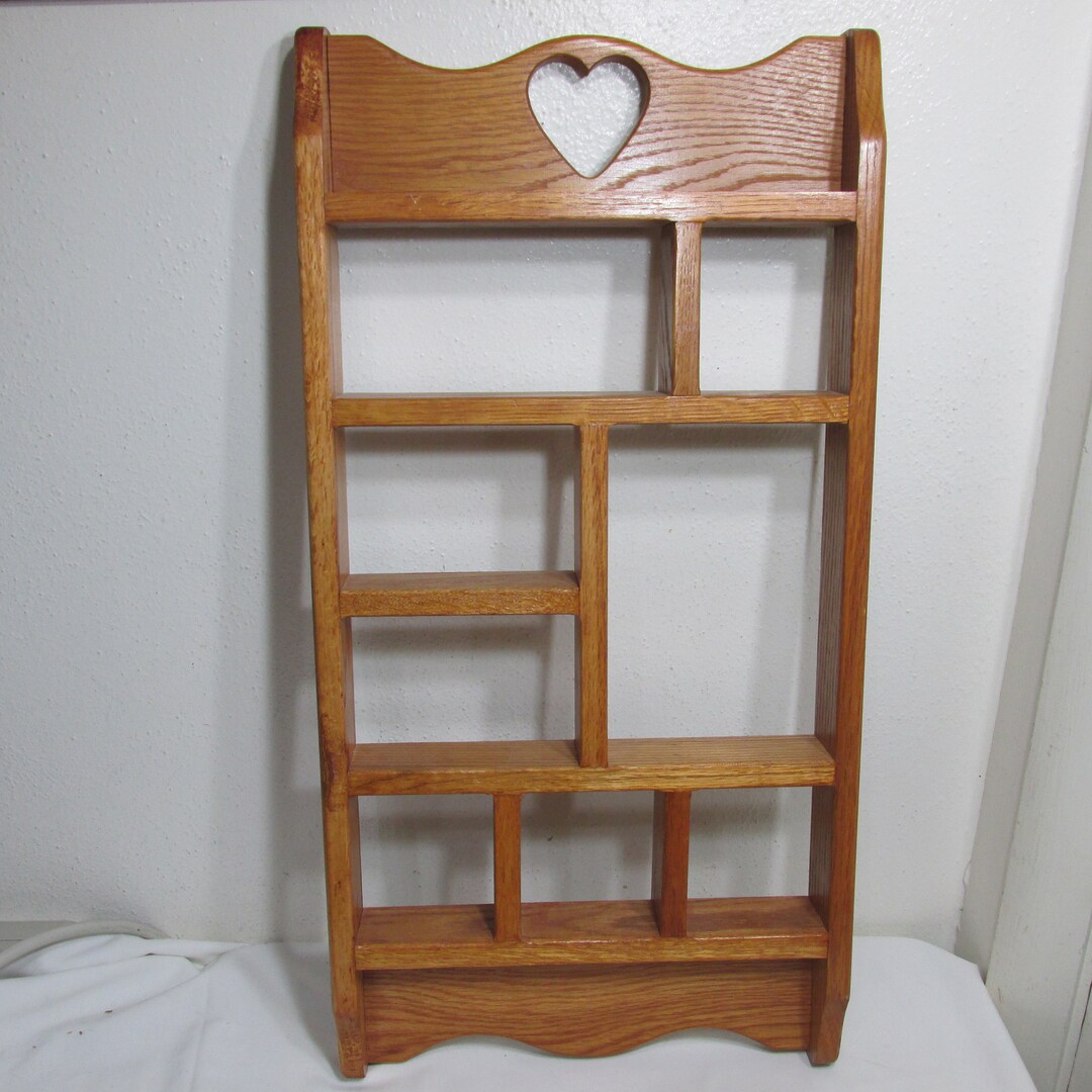 Oak Shadow Box Shelf Vintage Handmade Wood Display 12.75 X 25 Inch - Etsy