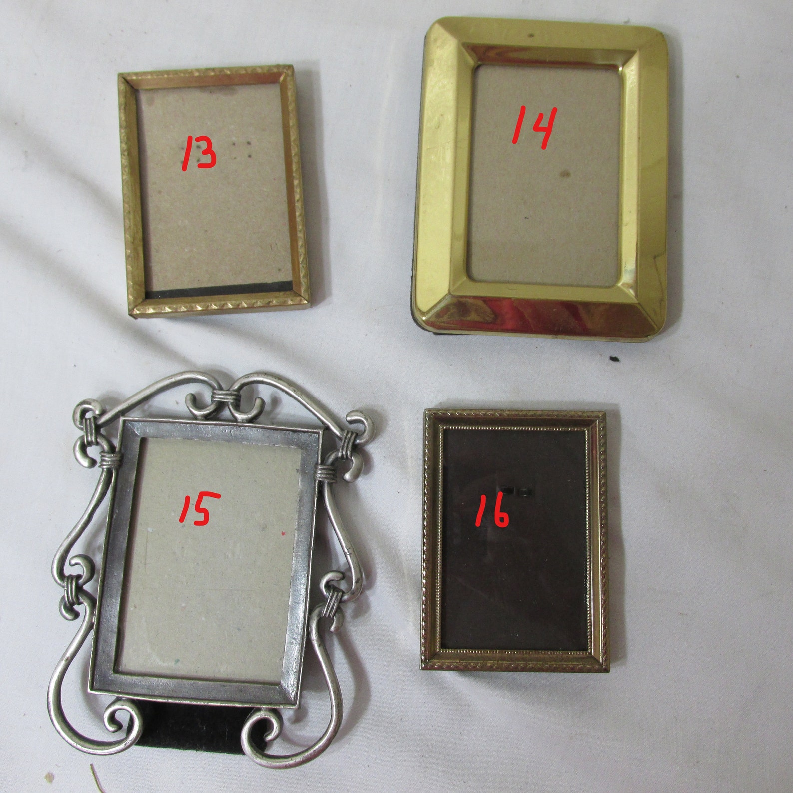 Picture Frame Wallet Size Choose 1 Vintage Metal Glass and | Etsy