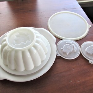 Tupperware Jello Mold With 3 Design Seal, Plate and Lid Seal A Vintage ...