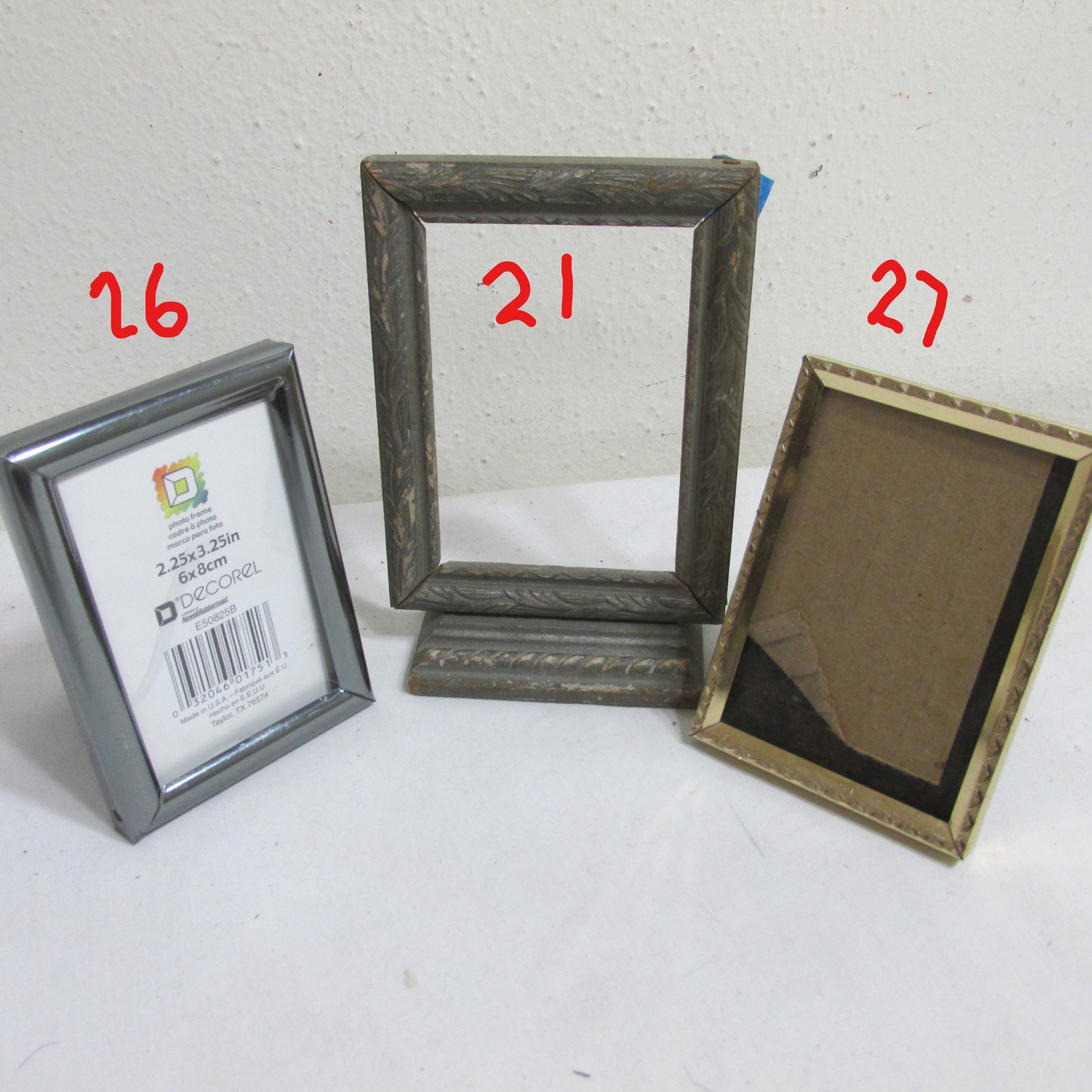 Picture Frame Wallet Size Choose 1 Vintage Metal Glass and - Etsy