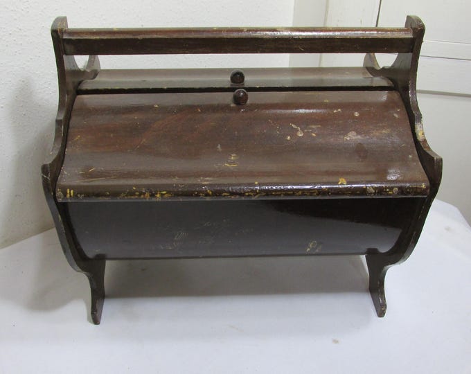 Wood Sewing Chest Vintage Portable Storage Basket - Etsy