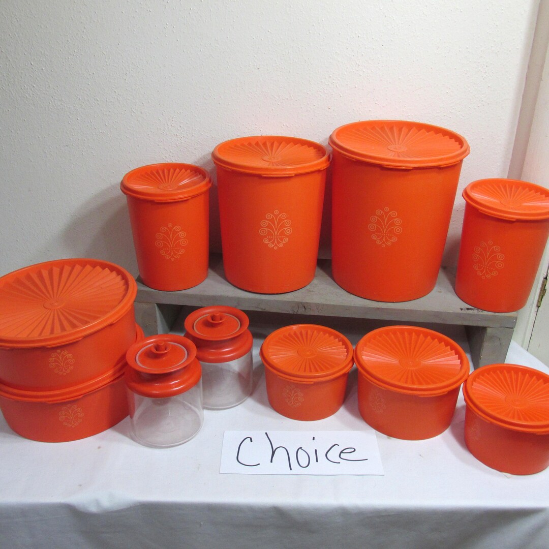 Tupperware Orange Container Sets Choice of Vintage With Servalier Lids ...