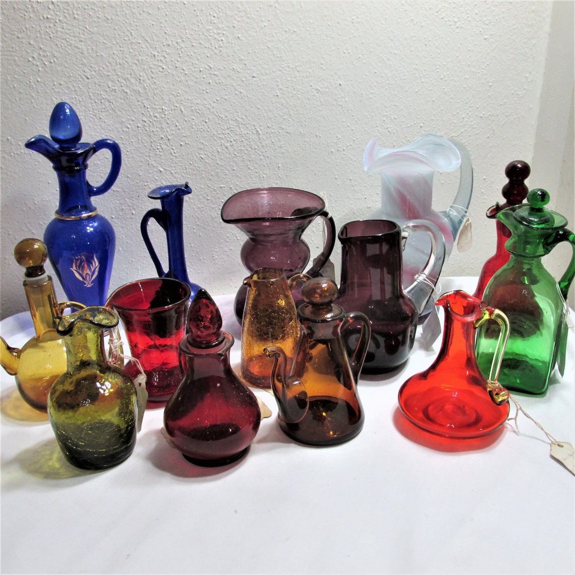 Miniature Glass Pitcher Some With Stoppers Choice of Vintage - Etsy