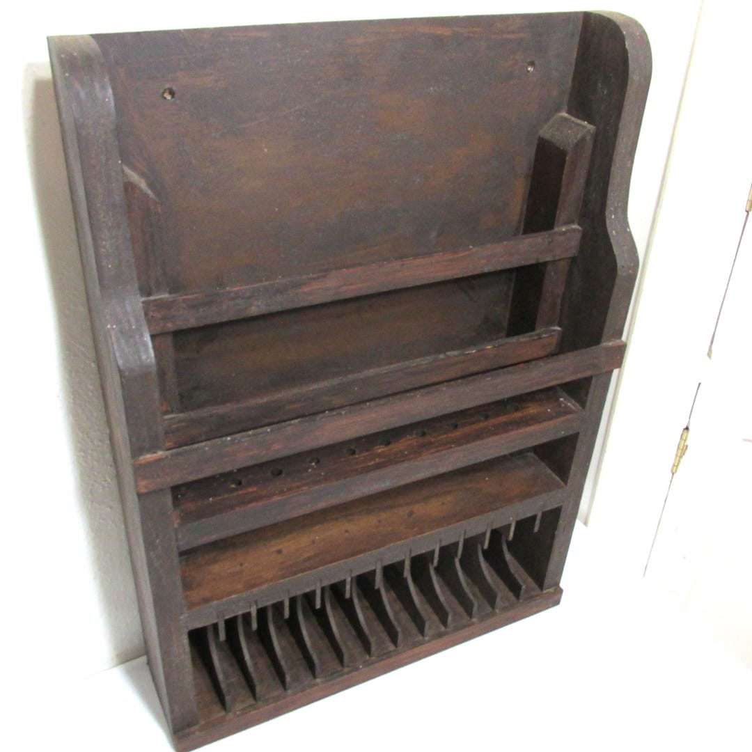 Desk Cubby Organizer Vintage Wood Wall Hanging Office Storage - Etsy