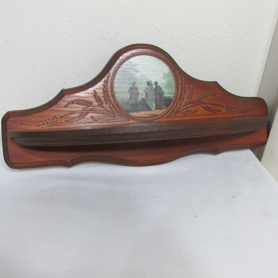 Wood Shelf Single Decorative Vintage Picture of Jesus and Followers ...