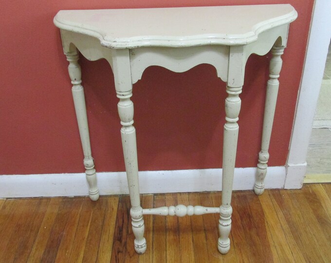 Half Table Vintage Flat Back Stand With Chippy Paint - Etsy