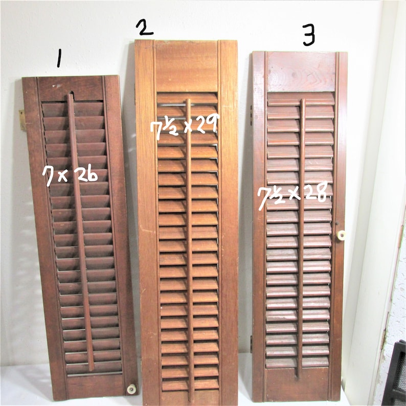 Window Shutter Louvered Choice of Vintage Wood Single Panel - Etsy