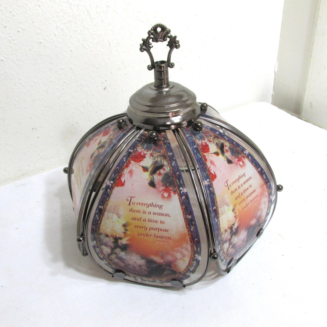 Glass Panel Lampshade Vintage Replacement Touch Lamp Shade 7 Inch ...