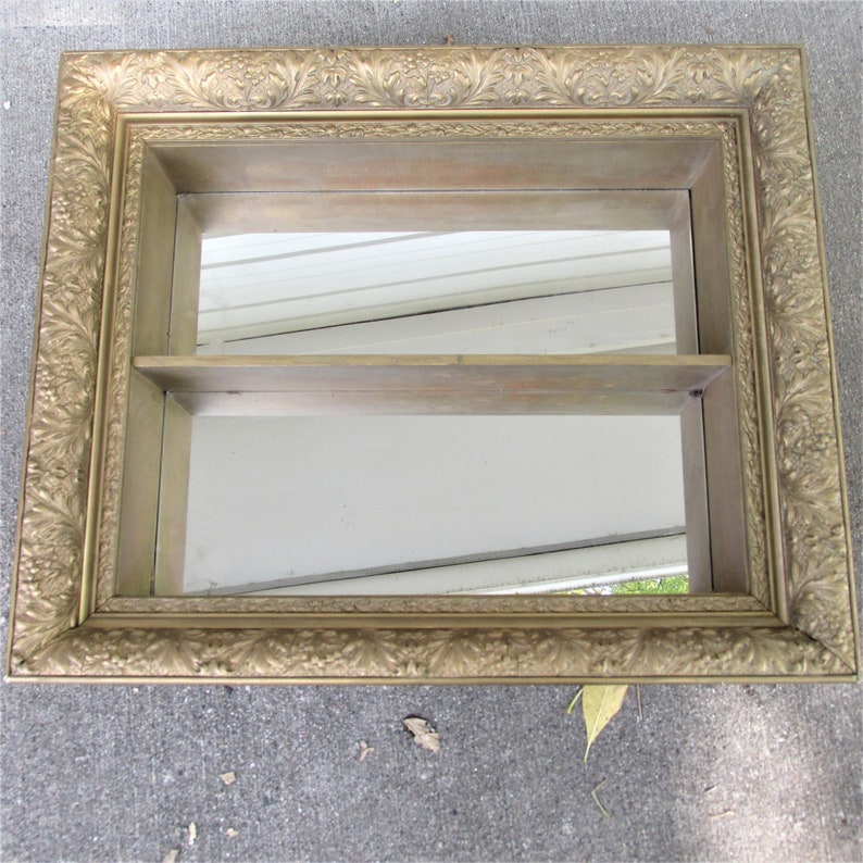 Mirrored Shadow Box Antique Gesso Frame Vintage Gold | Etsy