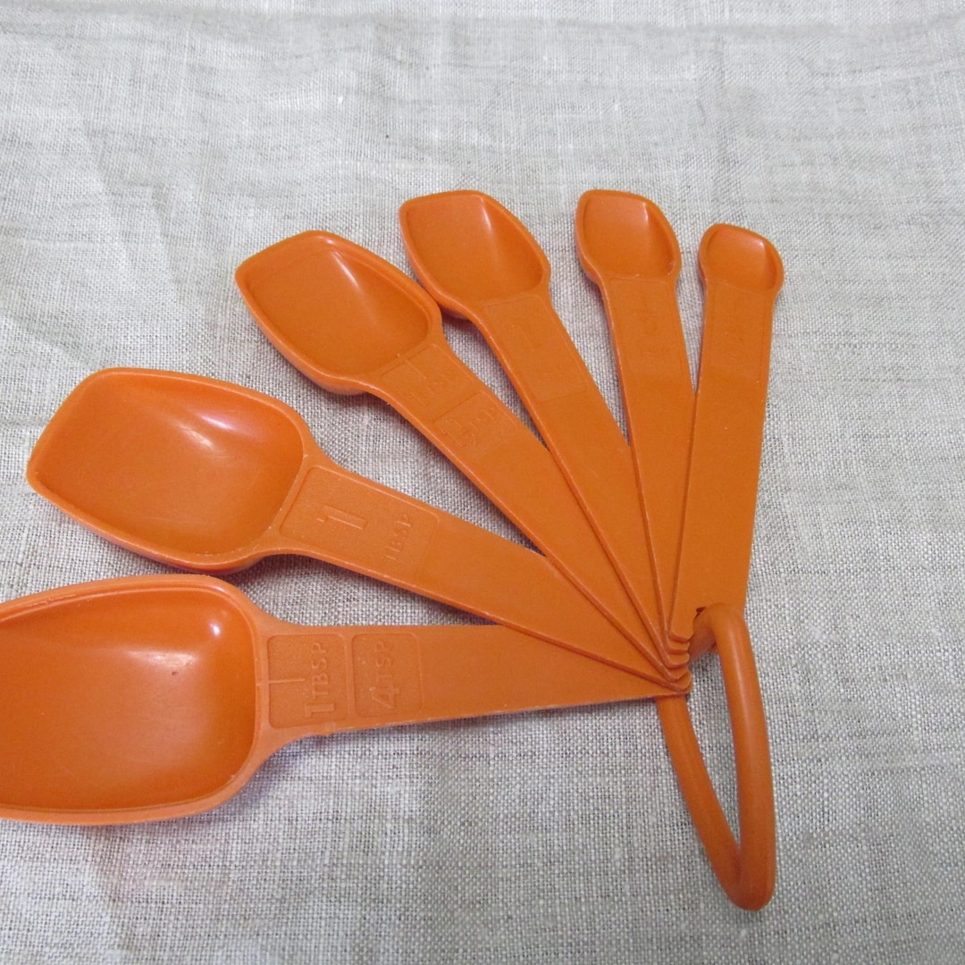 Tupperware Measuring Spoons Set of 6 Retro Orange - Etsy
