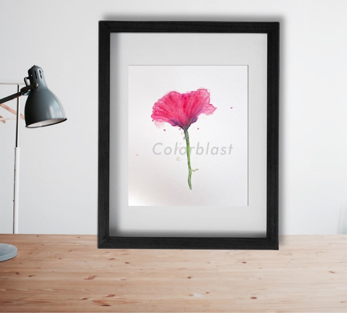 Watercolor Poppy. Abstract Pink Poppy Flower Art Print. Free | Etsy