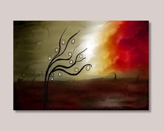 Abstract Landscape Art Print Wild Winds. Free Shipping Inside | Etsy