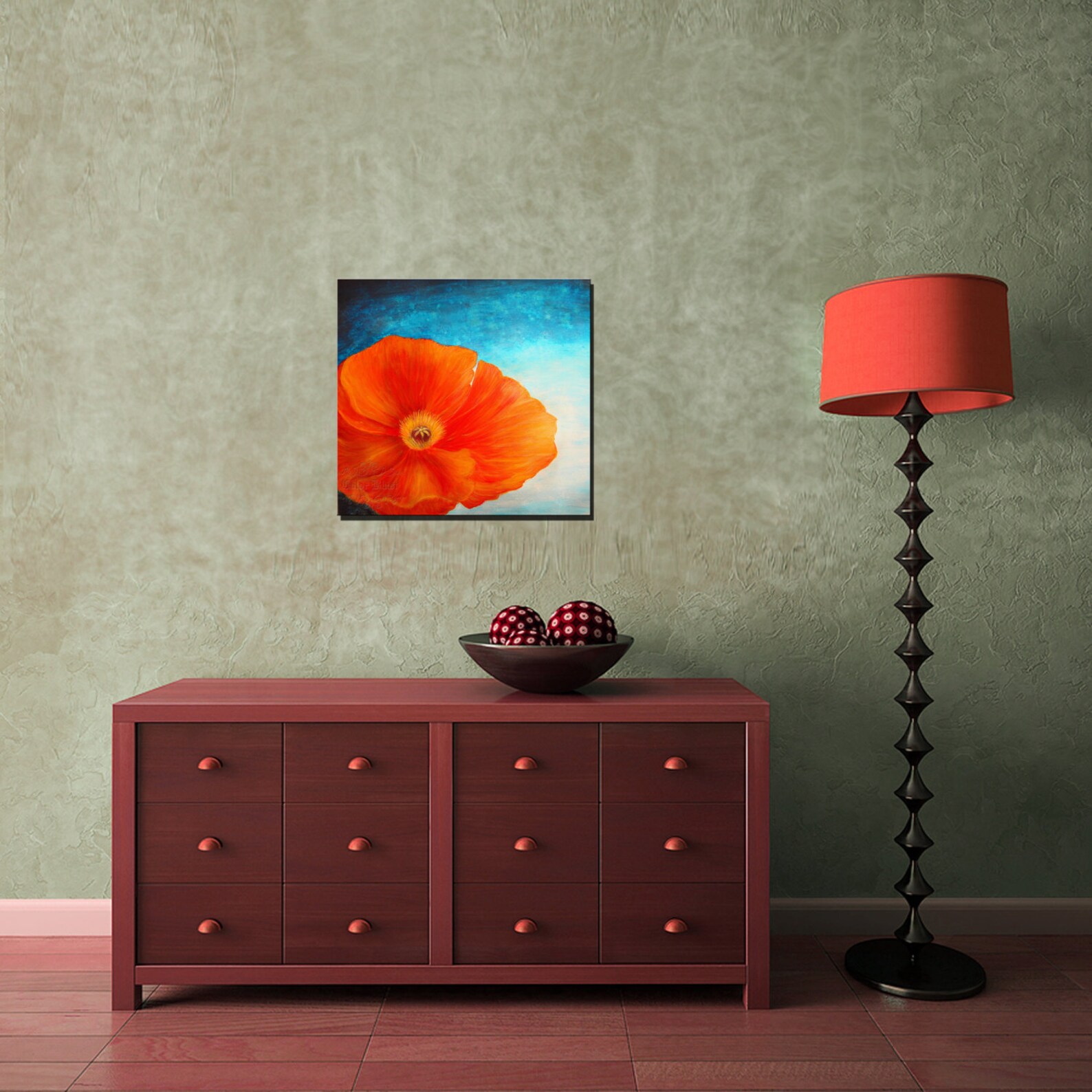 Poppy Abstract Floral Art Print. Free Shipping Inside US. - Etsy