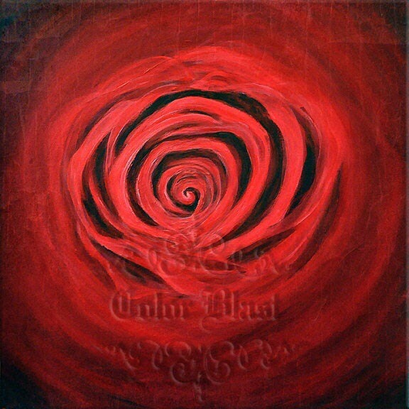 RED ROSE Abstract Painting Print Mounted and Ready to Be - Etsy