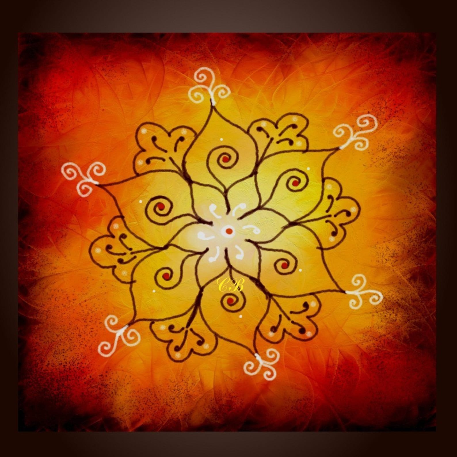 Rangoli Art Print Rangoli Patterns. Painting Print. Warm and Inviting ...