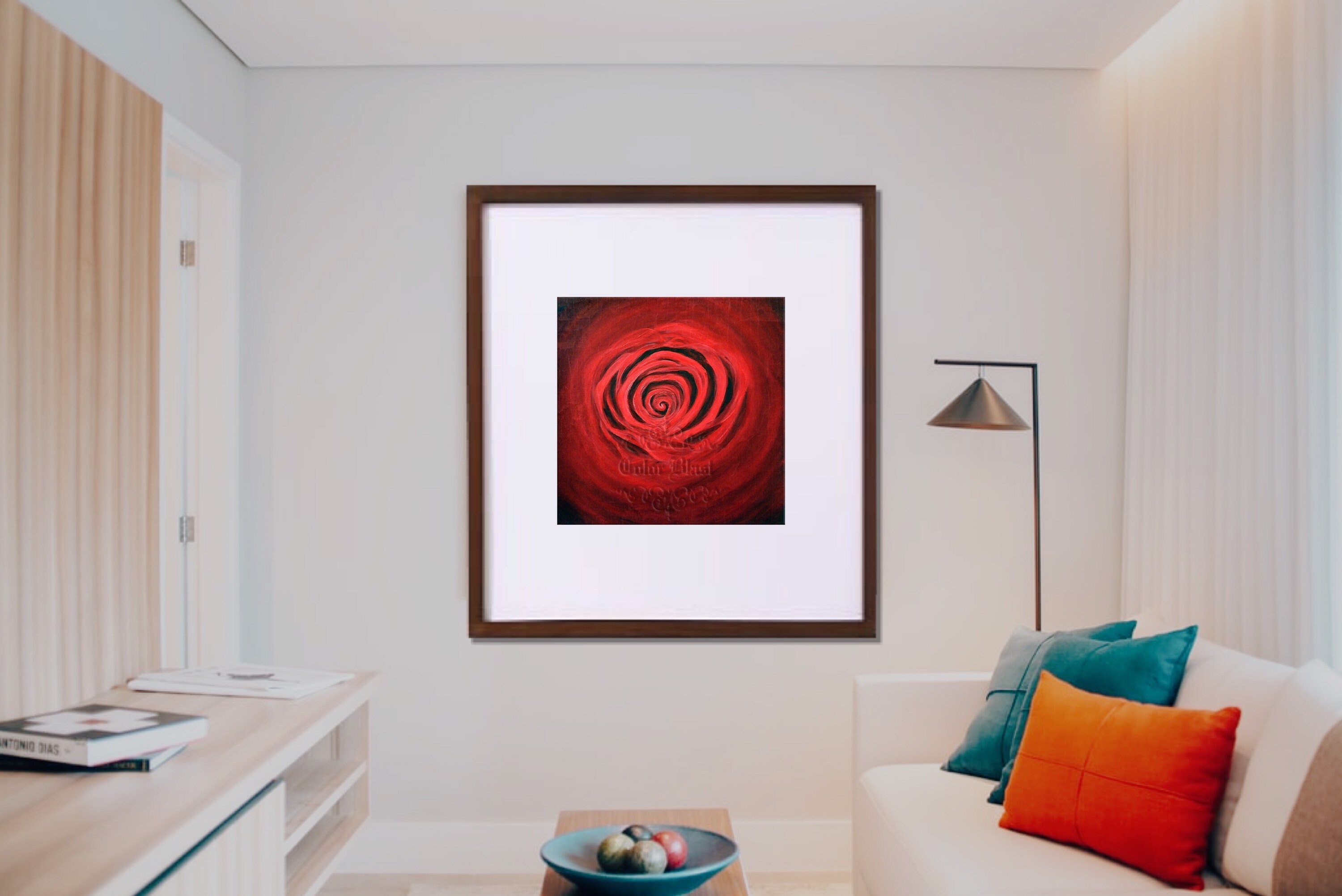 RED ROSE Abstract Painting Print Mounted and Ready to Be - Etsy