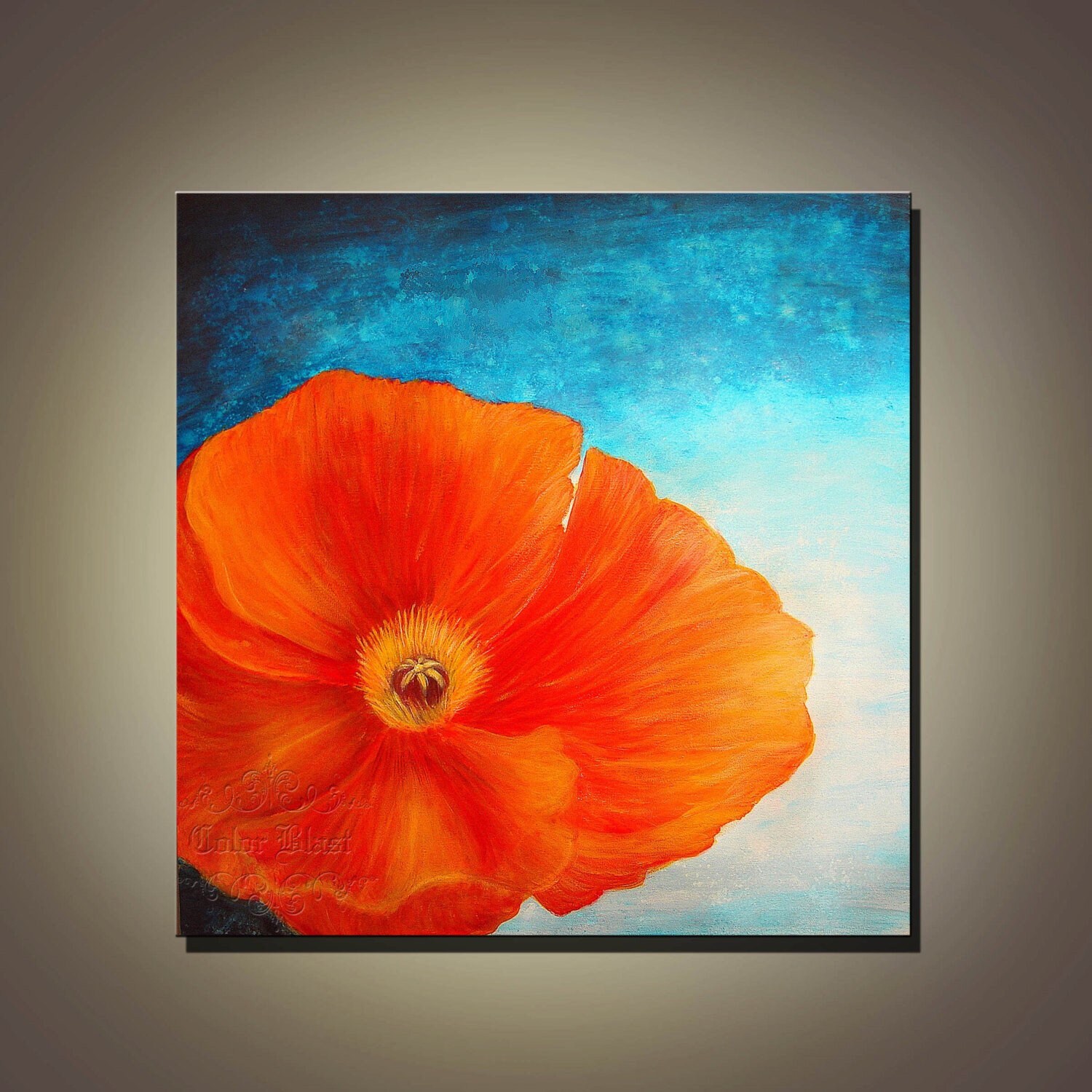 Poppy Abstract Floral Art Print. Free Shipping Inside US. - Etsy