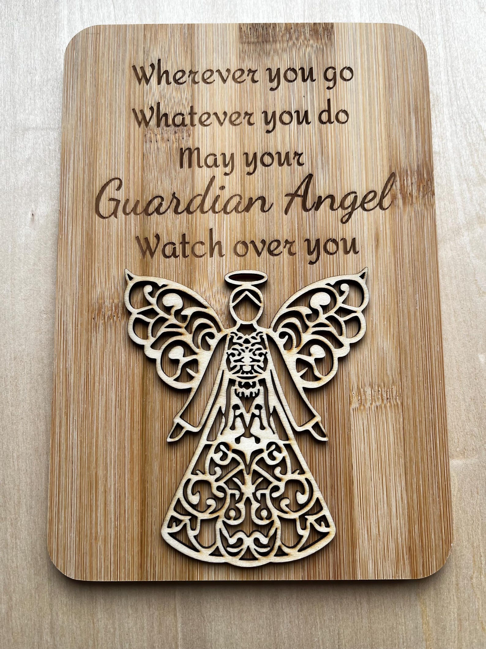 Memorial Guardian Angel Decor / Sympathy Gift / Wood Inspirational Art ...