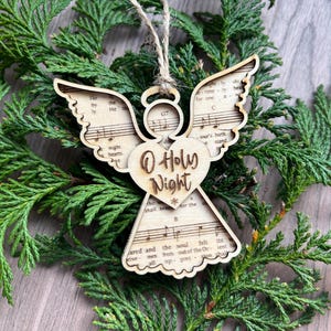 Christmas Angel Ornament, O Holy Night Music Notes, Holiday Gift ...