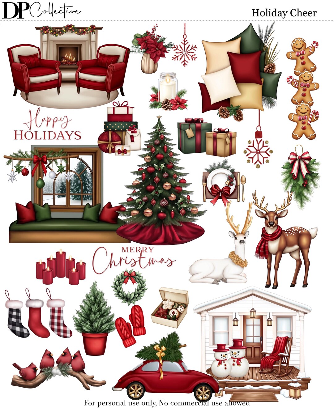 Pegatinas digitales Holiday Cheer: Planificador de Navidad (Goodnotes ...