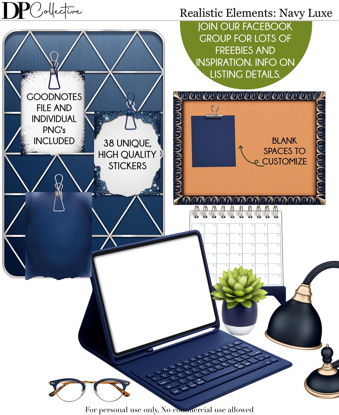 Realistic Elements: Navy Luxe - Etsy