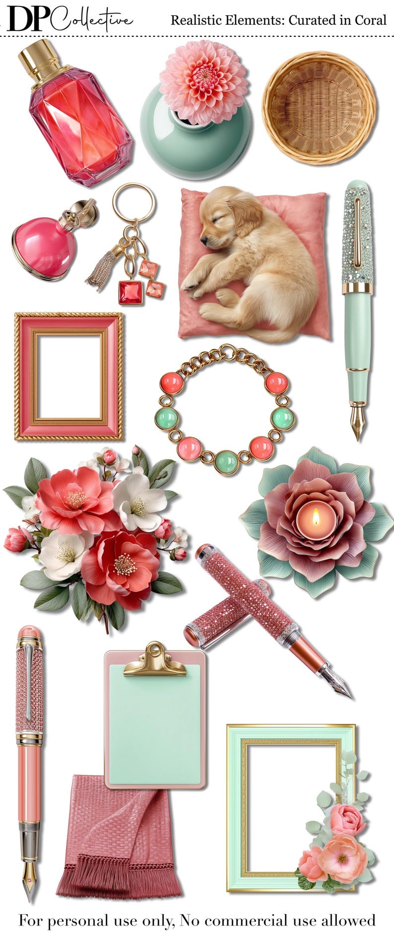 Realistic Elements: Curated in Coral - Etsy