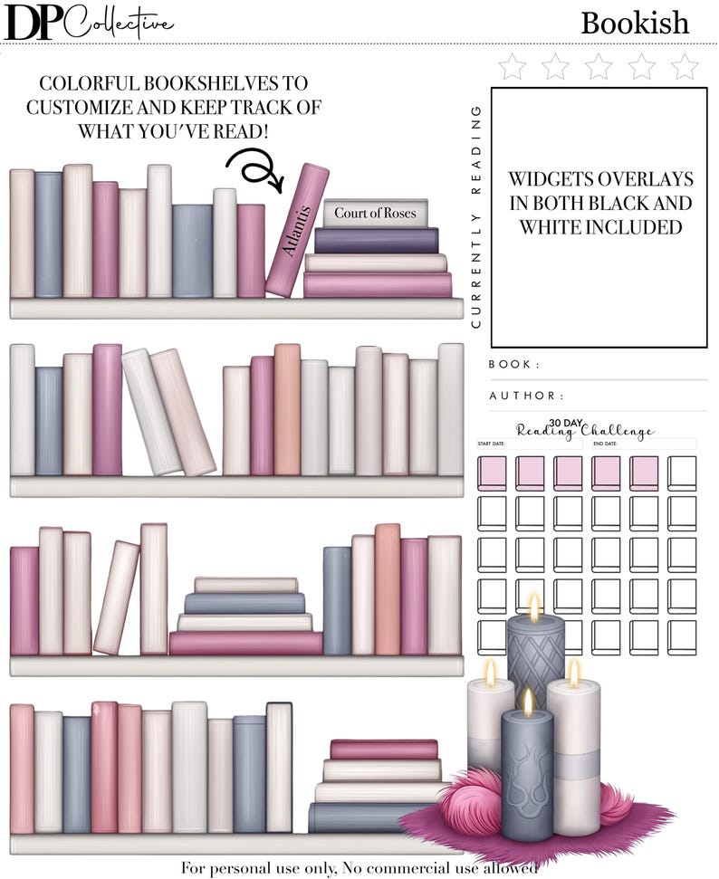 Bookish Digital Stickers: Reading Journaling, Planner (goodnotes ...