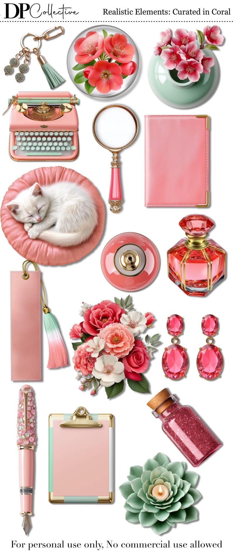 Realistic Elements: Curated in Coral - Etsy