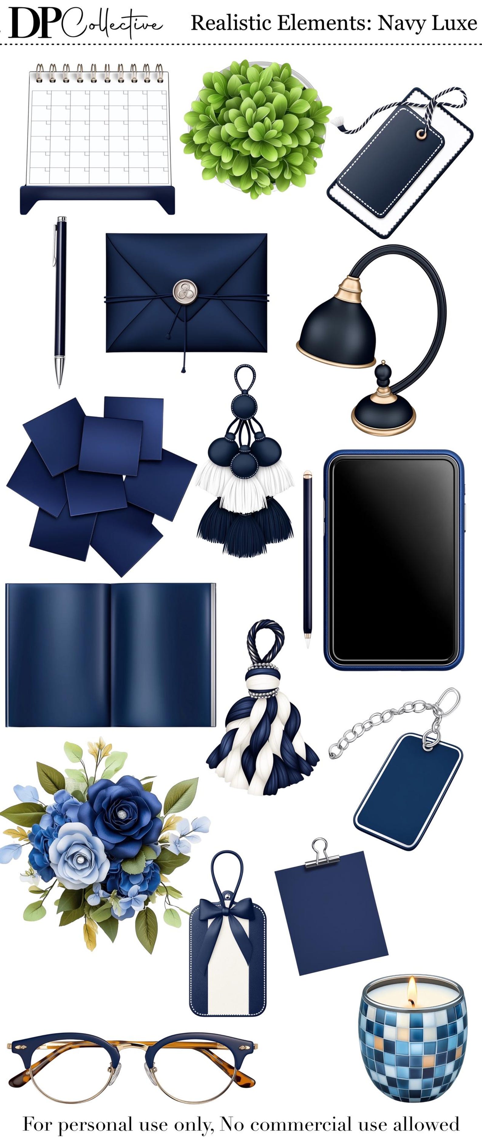 Realistic Elements: Navy Luxe - Etsy
