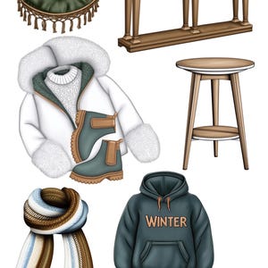 Hygge Haven Digital Stickers: Cozy Winter Planner (goodnotes, PNG) - Etsy