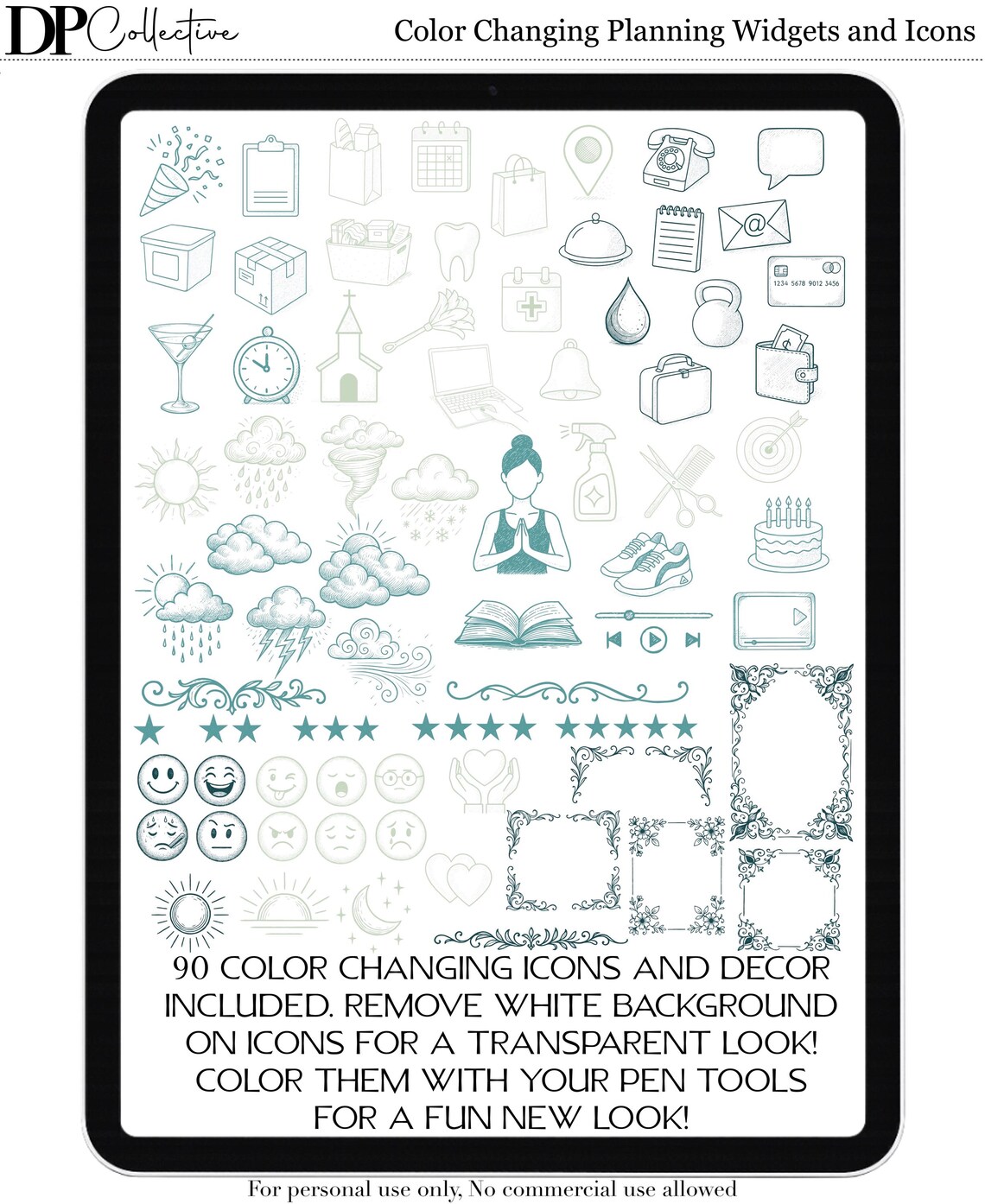 Color Changing Planning Widgets and Icons - Etsy