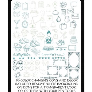 Color Changing Planning Widgets and Icons - Etsy