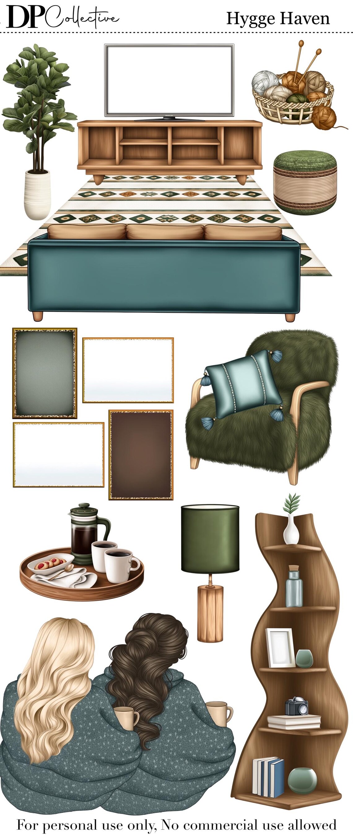 Hygge Haven Digital Stickers: Cozy Winter Planner (goodnotes, PNG) - Etsy
