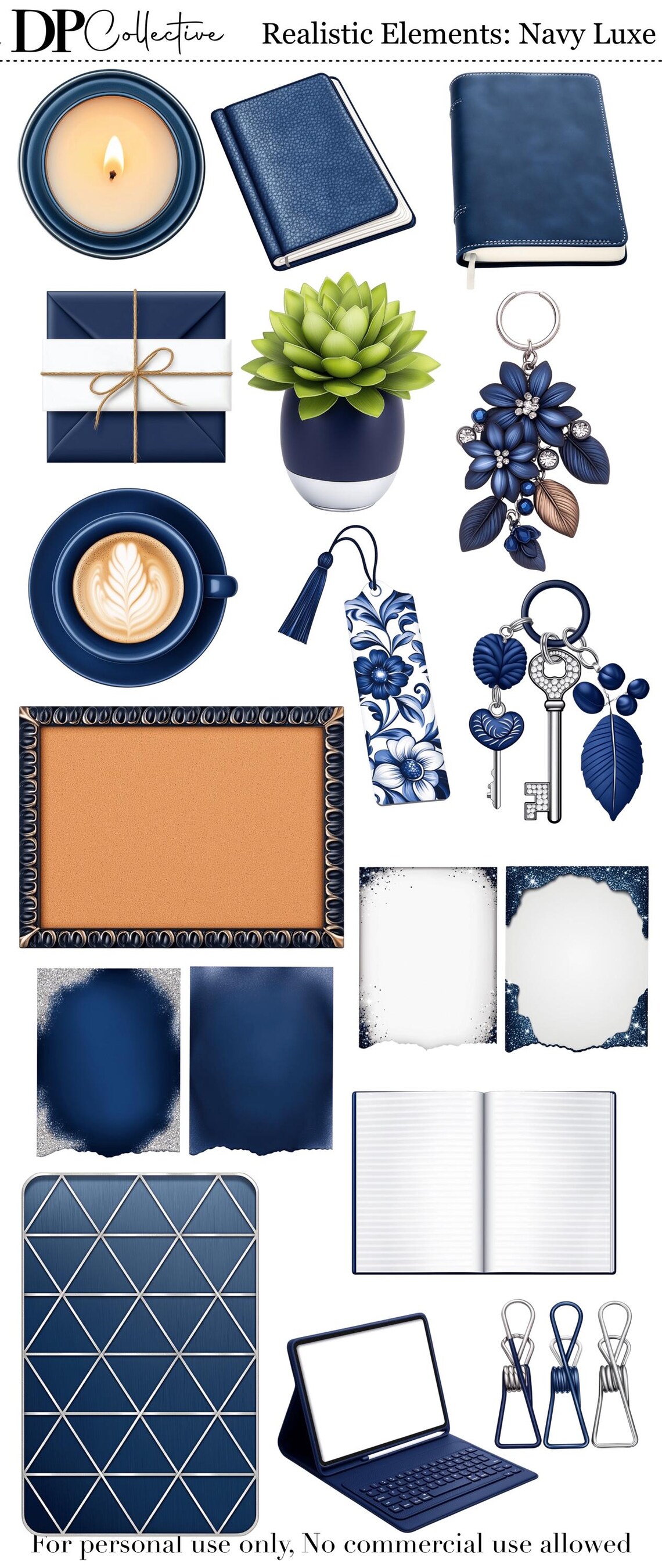 Realistic Elements: Navy Luxe - Etsy