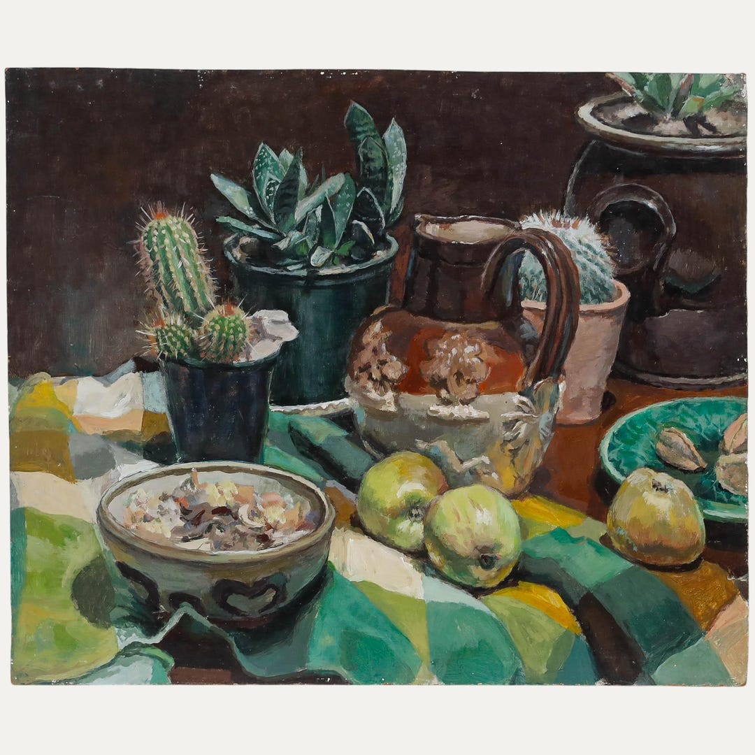 Pauline Plummer (b.1933) - 20th Century Oil, Still Life With Cacti ...