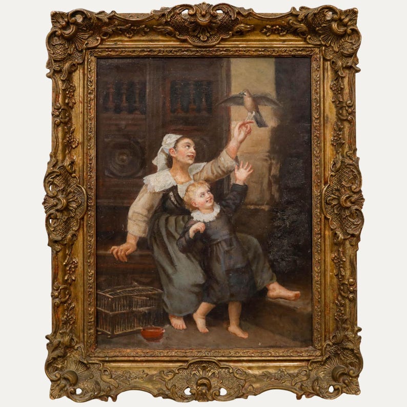Alexandre Le Bihan (1837-1924) - Late 19th Century Oil, Releasing the ...