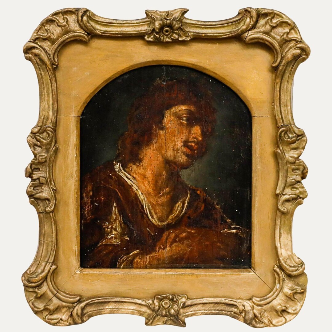18th Century Oil - the Wistful Man Original Vintage Antique Artwork - Etsy